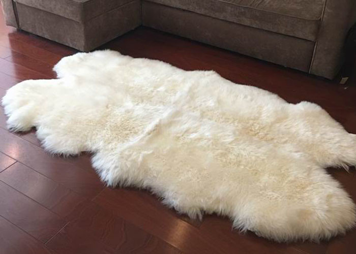 Real Sheepskin Rug Large Ivory White Australia Wool Area Rug 4 x 6 ft 4 ...
