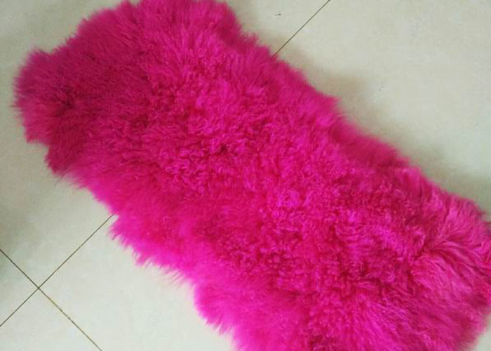 Red Long Haired Mongolian sheep fur Tibetan Sheepskin Coat Lining Mateiral